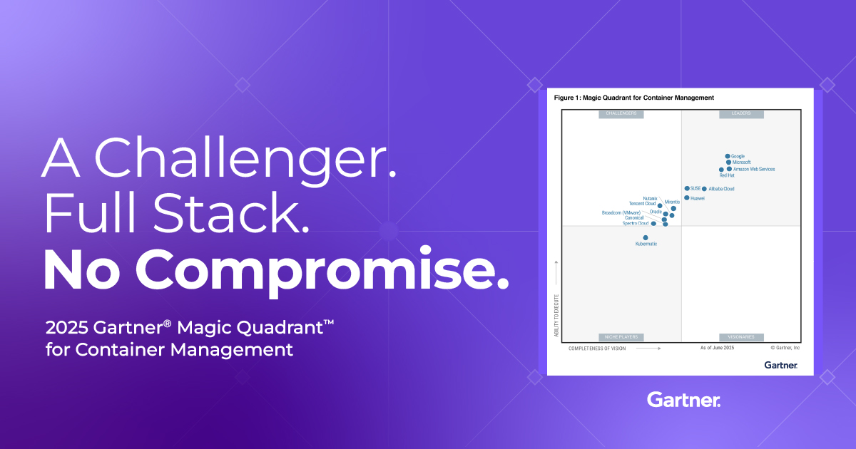 Nutanix a Challenger: Gartner Magic Quadrant for Containers