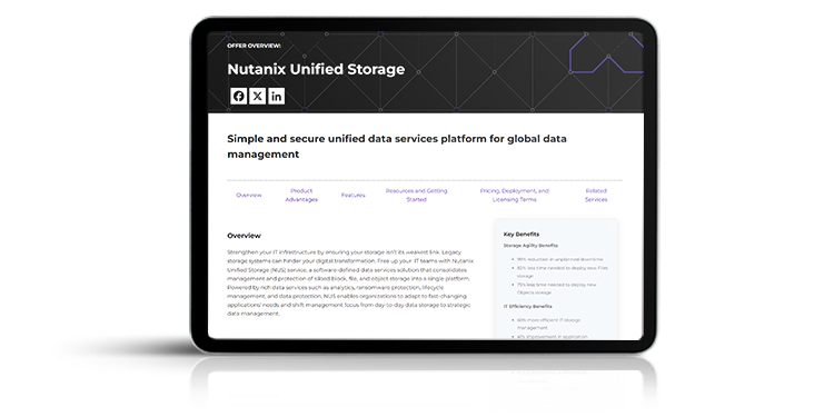 Unified Enterprise Data Services | Nutanix Unified Storage